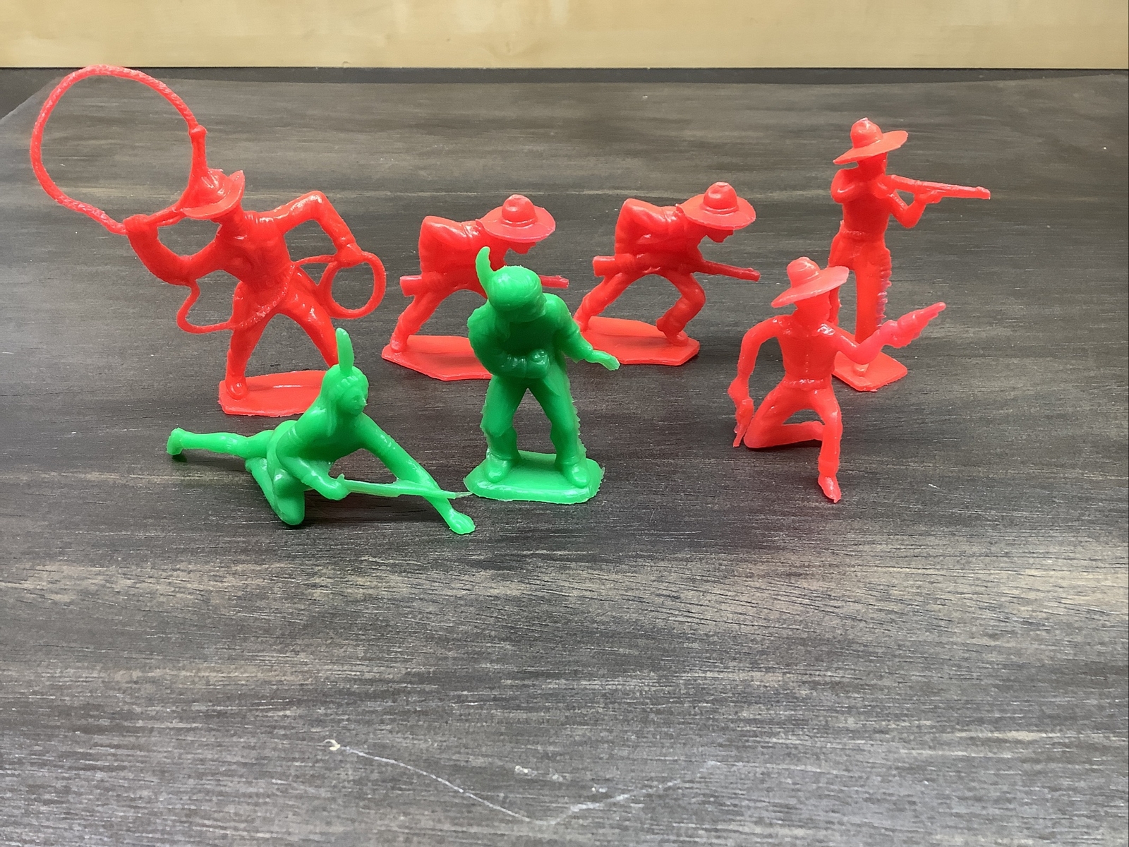 Lot Of 7 Vintage Tim Mee Plastic Toy Western Indians Cowboys | eBay