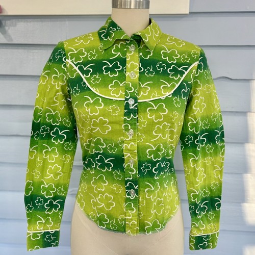 Vintage 70s/80s Western Shamrock Button Front Shirt | eBay