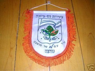Israel Ness Ziona Municipality Pennant Flag. Israeli City Town Symbol ...