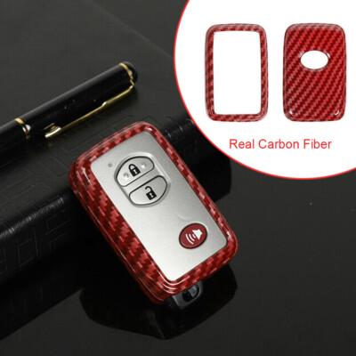 Red Carbon Fiber Car Key Fob Case Cover Shell For 4RUNNER Limited 2010 ...