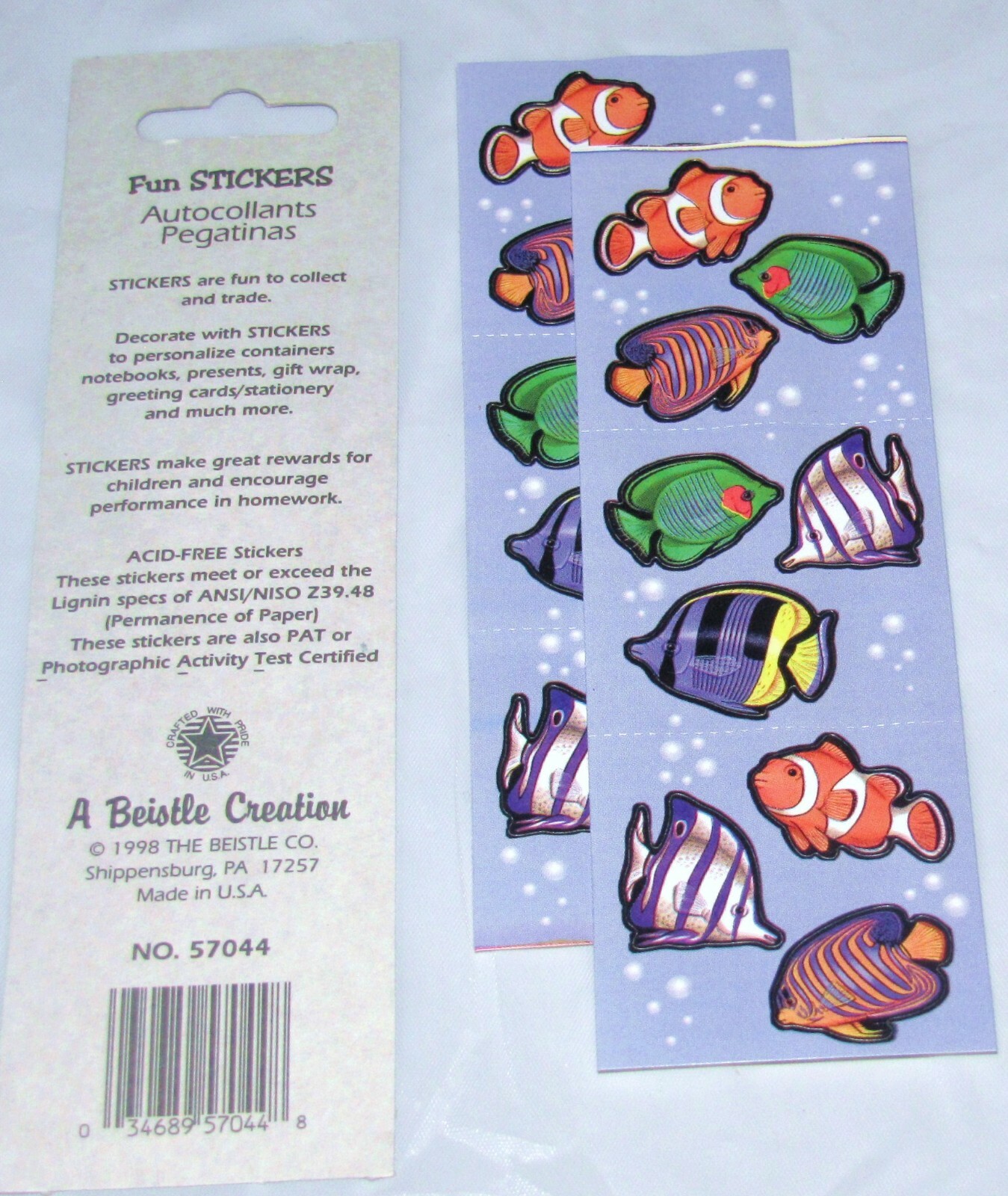 Slim Line Fish Stickers #57044, 1 package, 2 sheets/pk 34689570448| eBay