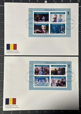Chad 2019 (2 FDC With Souvenir Sheets Perf. & Imper) Disney Stamps ...
