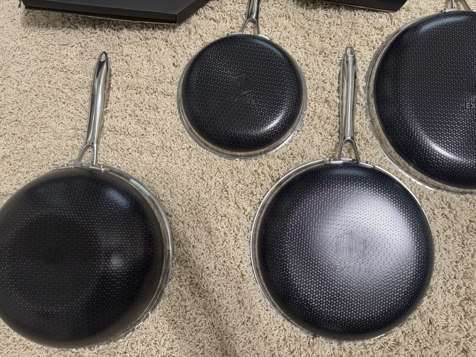 HexClad Hybrid Nonstick 7-Piece Cookware Set With Lids & Wok LAST SET ...
