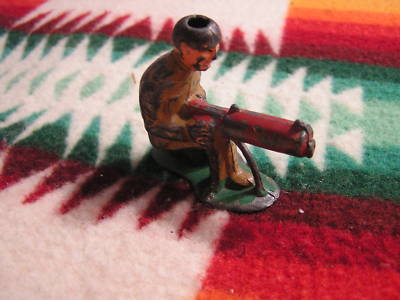 Antique Vintage Metal Toy Soldier Machine Gunner | eBay