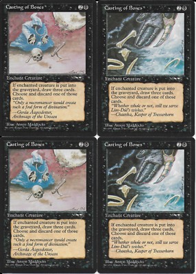 MTG: CASTING OF BONES dual art Alliances COMMON; played, Excellent ...