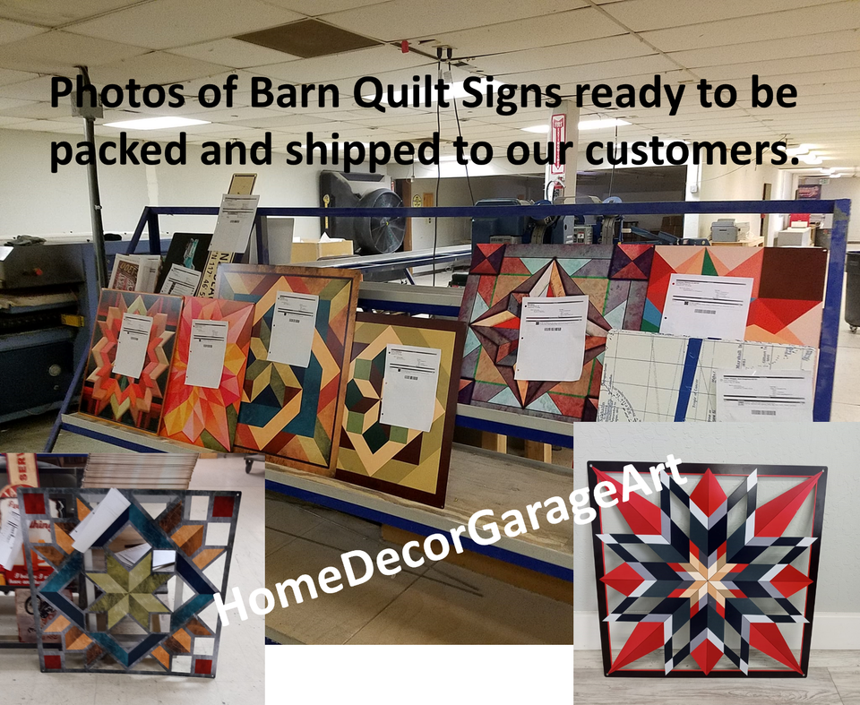 Personalized Initial Barn Quilt Sign, Box In Box Earth Tone Colors ...