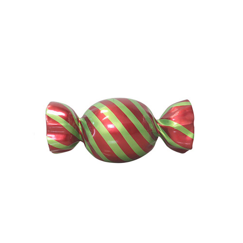 3' Wrapped Oval Candy with Red Wrapper and Lime Green Stripes | eBay