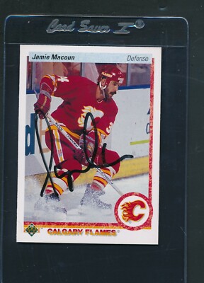 1990/91 Upper Deck #101 Jamie Macoun Flames Signed Auto *D3071 | eBay