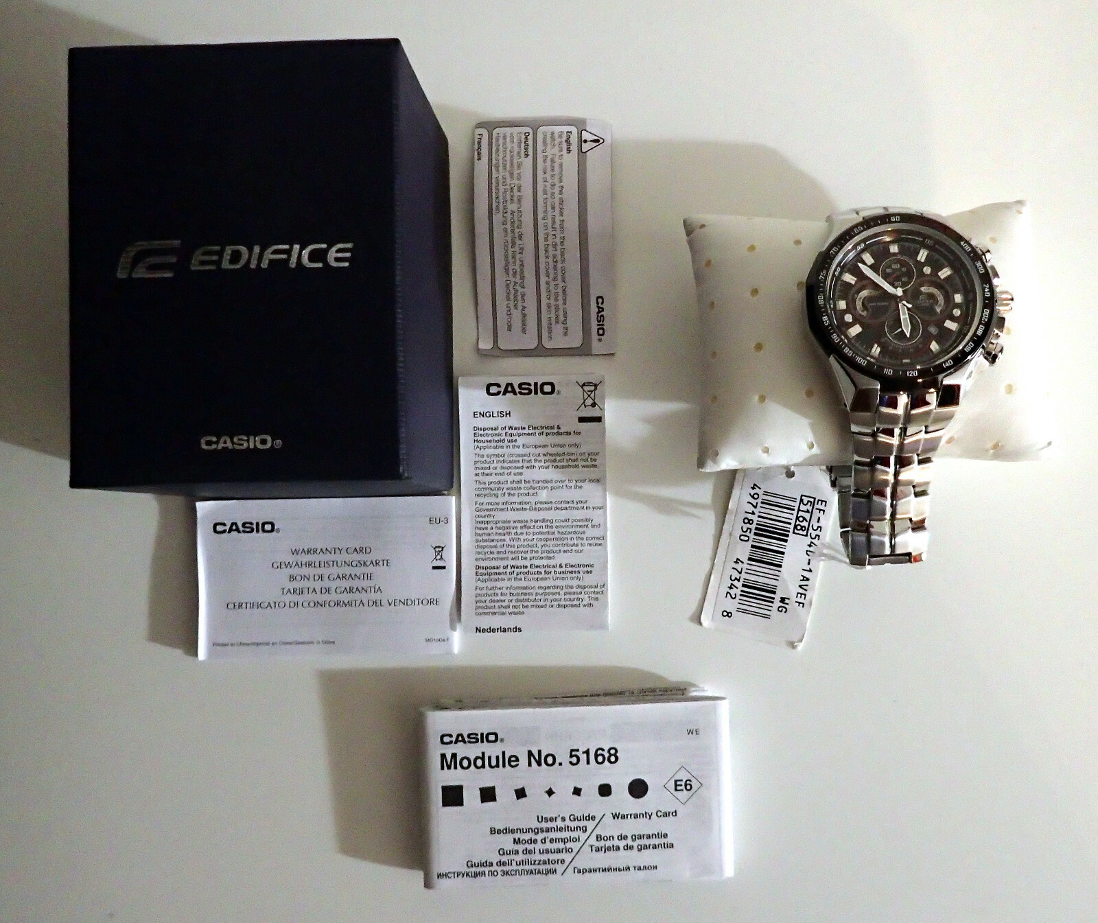 Casio Edifice Chronograph Sports, EF-554D-1AVDF, Modul 5168, Neuwertig ...