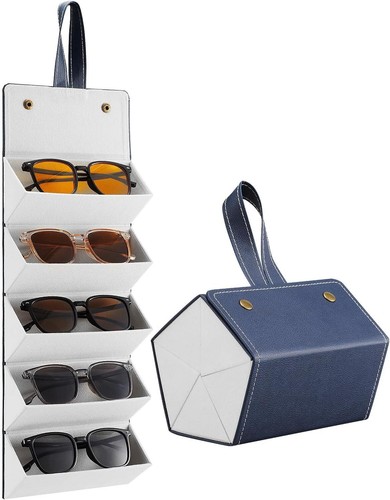 Travel Sunglasses Organizer, Sunglass Case for Multiple Pairs, Blue | eBay
