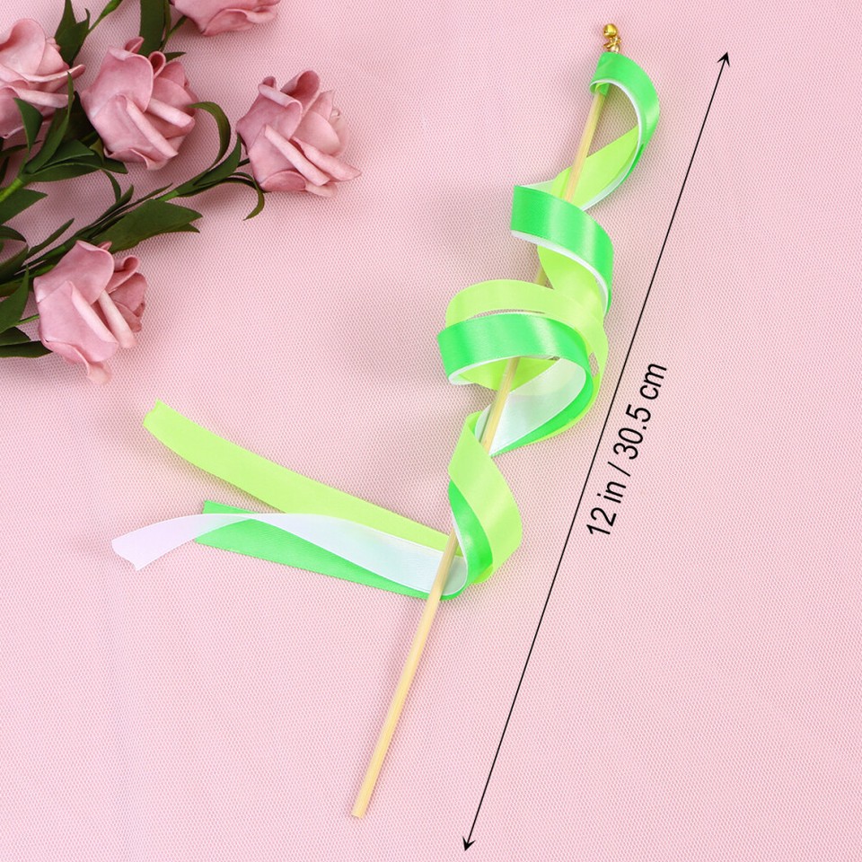 20Pcs Ribbon Sticks Fairy Sticks Ribbon Streamers Wands with Tiny Bell ...