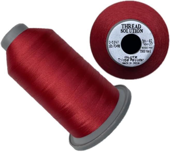 THREAD SOLUTION GLITZ Trilobal Polyester Embroidery Thread 40 Wt 5500 ...