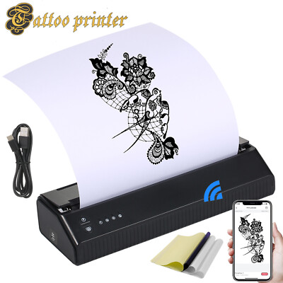 Wireless Tattoo Transfer Stencil Printer Copier Machine with 11Pcs ...