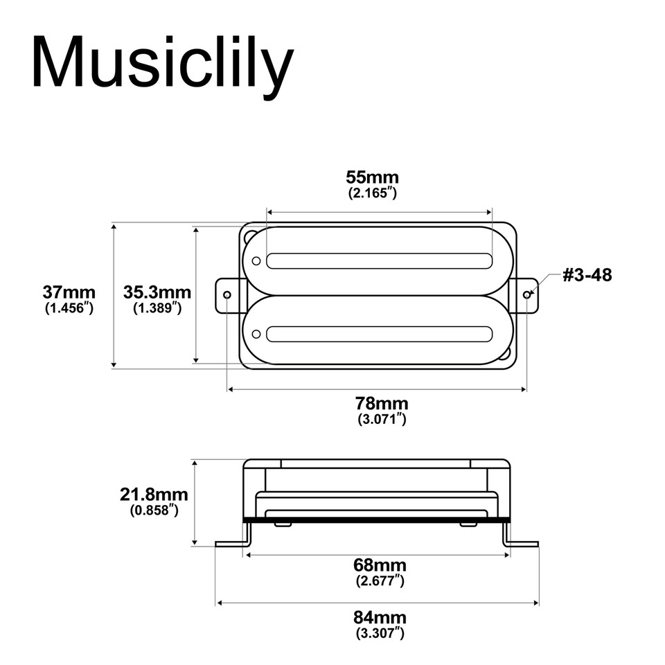 Artec HXTN Black Dual Hot Rail Ceramic Humbucker Guitar Neck Bridge ...