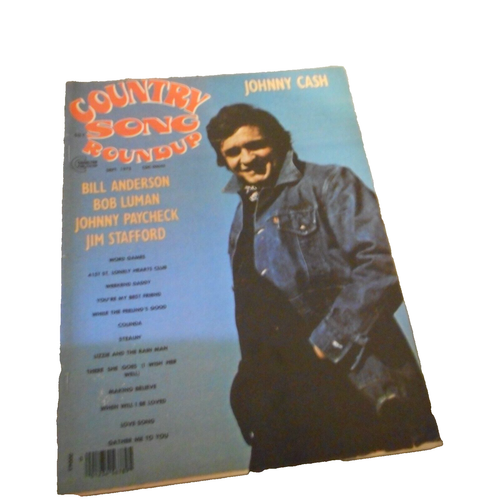 Johnny Cash Covers Country Song Roundup Magazine September 1975 Jim ...