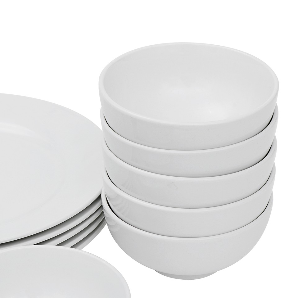 Dinnerware Set 18 Piece Plates Kitchen Dishes Dinner Bowls 6 Service | eBay