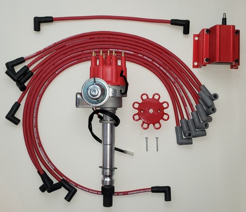 CHEVY SMALL BLOCK SMALL CAP HEI DISTRIBUTOR + 8.5mm WIRES OVER VALVE ...