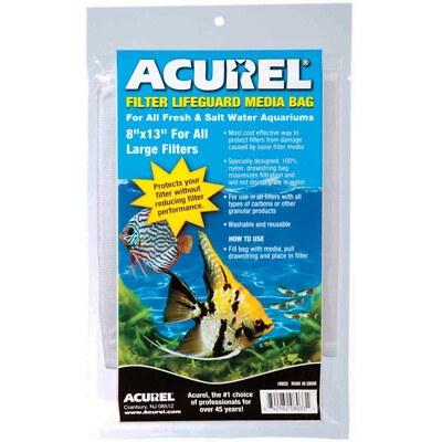Acurel Filter Lifeguard Media Bag Large 8" x 13" Drawstring Nylon ...