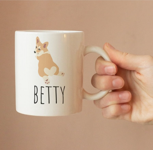 Custom Corgi Mug, Personalized Dog Mug Gift, Tri-Color and Tan Sploot ...