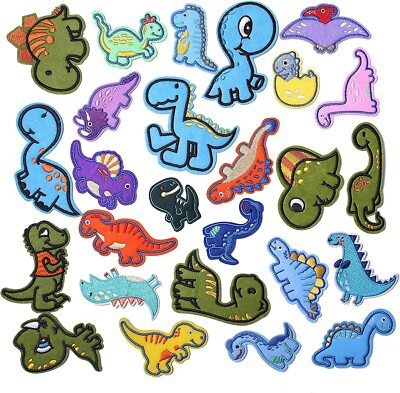 Embroidered Dinosaur Patches Iron on/Sew on Patch DIY Cute Applique ...