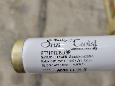 TANNING BED BULBS LAMPS F 71 T12 BI-PIN MIDDAY SUN 100 WATT TWIST U ...