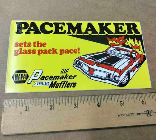 vtg Pacemaker Muffers Napa 1970s 442 Olds Oldsmobile drag racing Decal ...