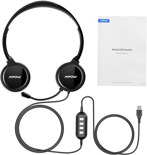 Mpow 071 USB Headset w/ 3.5mm Jack Computer Wired Headphones for PC ...