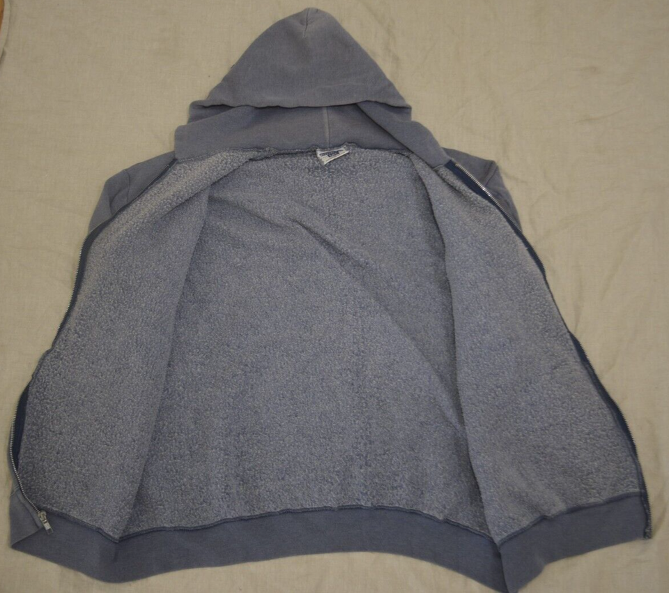 Vintage 90s Lee Heavyweight Full Zip Blank Hoodie Sweatshirt Blue XL ...