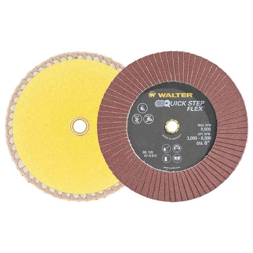 Walter 07Q612 6x7/8 Quick-Step Flex Flexible Flap Disc 120 Grit 10 pack ...