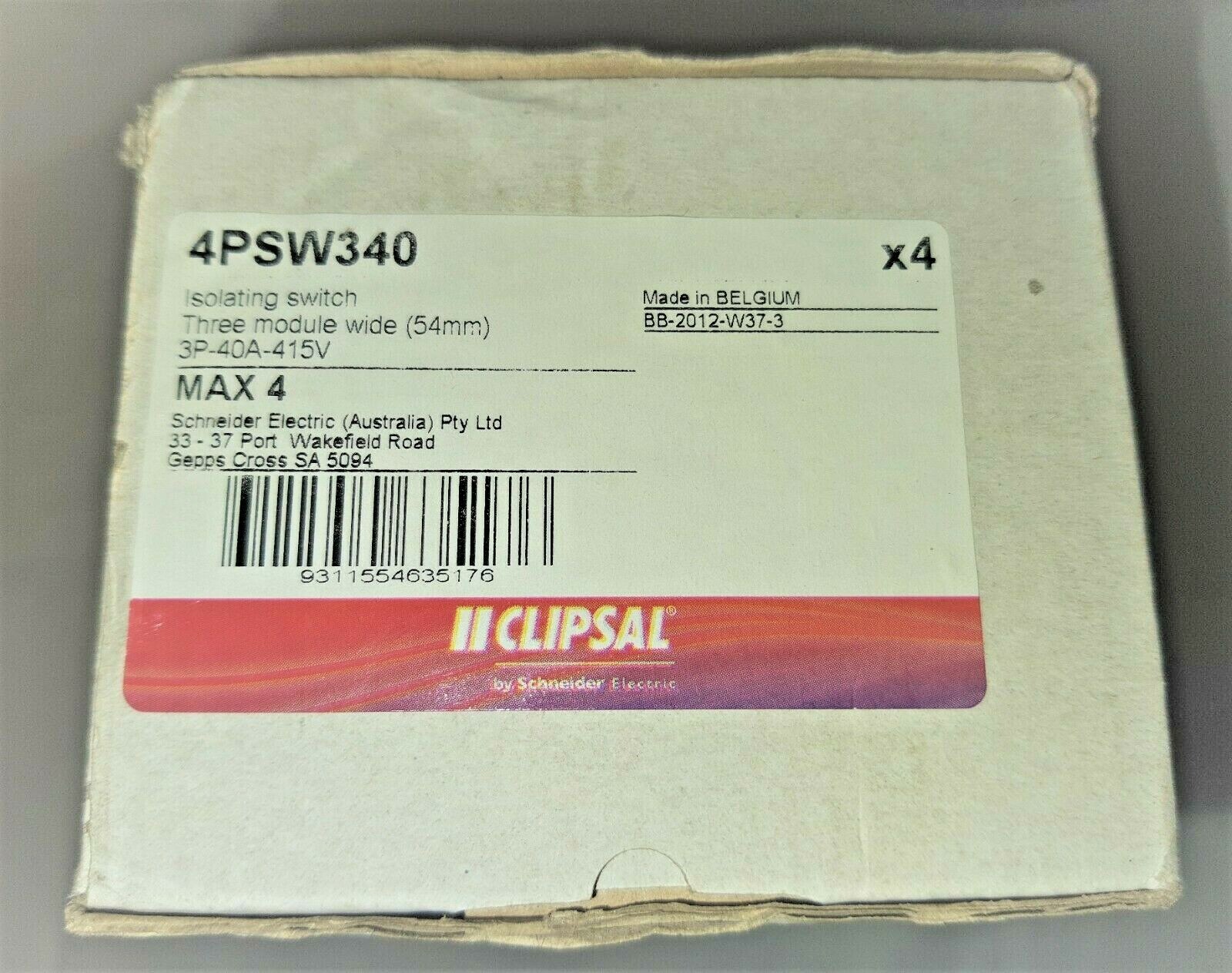 Clipsal ISOLATOR SWITCH 3-Pole 415V DIN Rail Mount, Grey 40A NEW ...