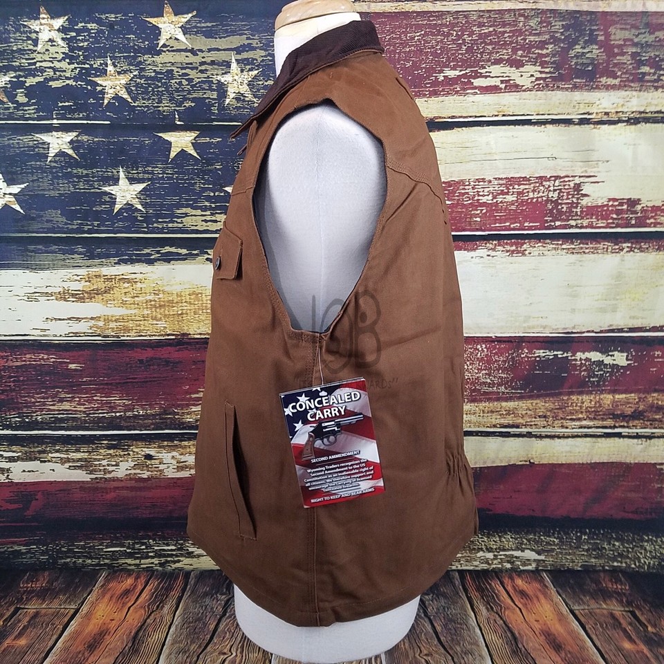 Wyoming Traders Mens Cody Conceal Carry Zip Up Canvas Ranch Wear Cowboy ...
