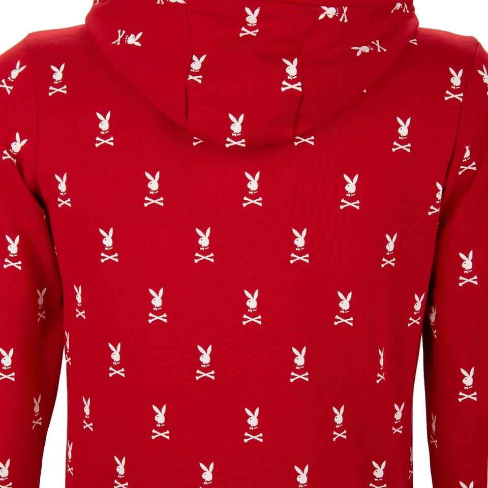 Philipp Plein X Playboy Bunny Hoodie Sweater With Crystals Logo Red ...