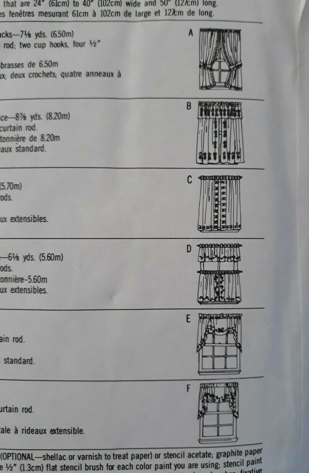 Simplicity 8694 Curtain Valance Cafe Swag Panel Stencils Abbie's Jiffy ...