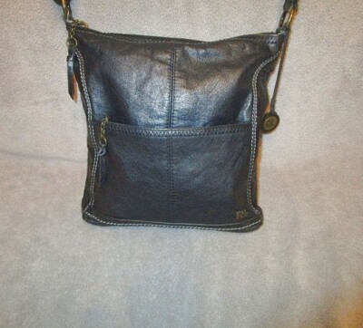 The Sak Purse Black Leather Iris Crossbody Bag Adjustable Strap Hobo ...