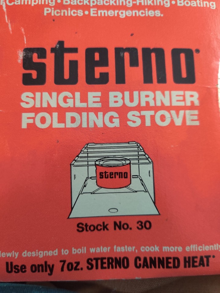VTG STERNO #30 Aluminum Single Burner Folding Stove Rustproof NEW ...