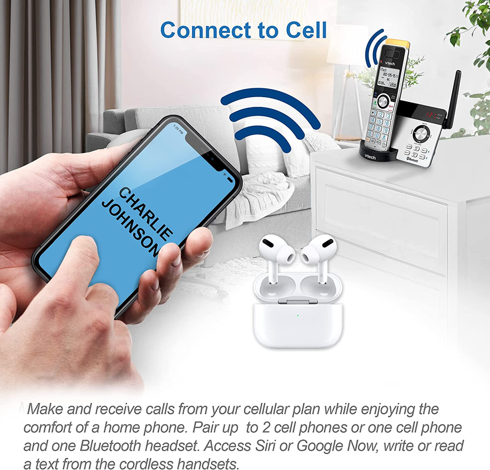 VTech IS8121-3 3 Handset Expandable Cordless Phone with Super Long ...