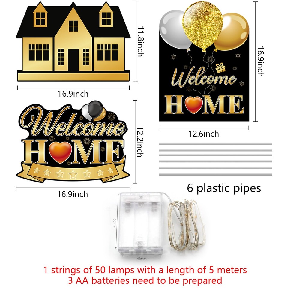 Welcome Home Decorations,Welcome Home Yard Sign with Stakes Welcome ...