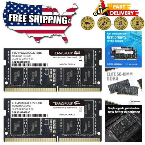 32GB Dual Channel DDR4 SODIMM RAM (2x16GB) 3200MHz for Enhanced ...