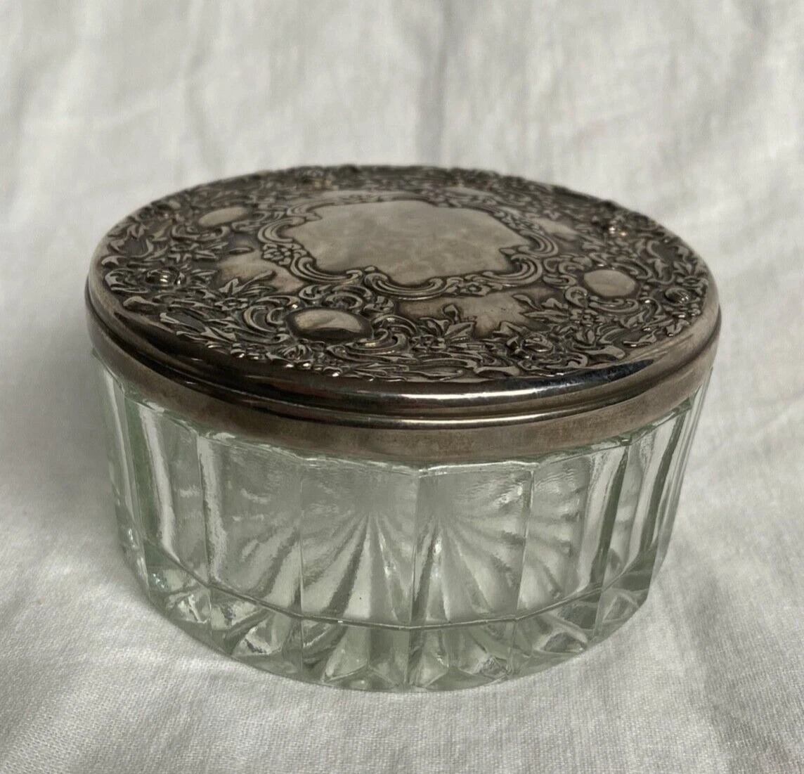 Vintage Powder Jar Silver