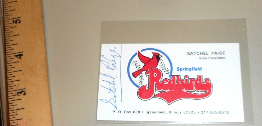 SATCHEL PAIGE AUTOGRAPHED RED BIRDS BUSINESS CARD | eBay
