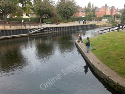 Photo 6x4 Fishing by Beeston Lock Beeston/SK5236 It's often busy ar ...