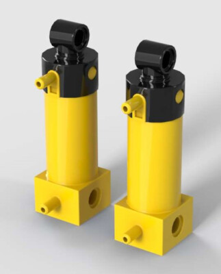 2 Lego Technic Pneumatic Cylinders (square,base,excavator,loader,crane ...