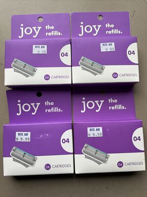 4 Boxes Gillette Joy Cartridge Razor Refills 4 Per Box Total 16 NEW IN ...