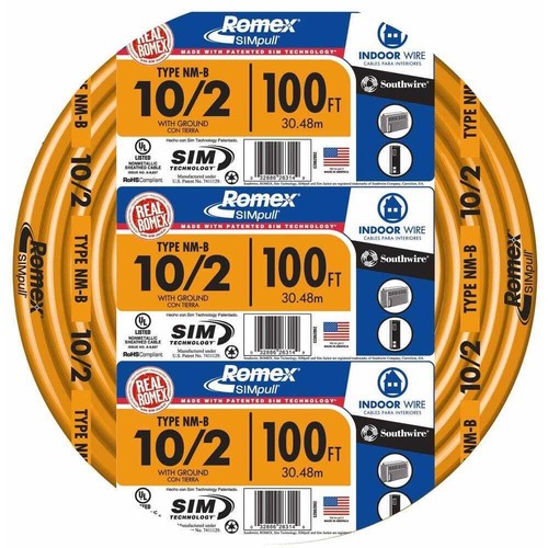 100 ft. 10/2 Orange Solid Romex Simpull CU NM-B W/G Wire | eBay