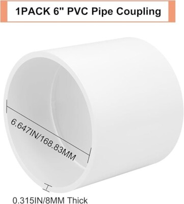 6" PVC Pipe Coupling Adapter Pipe Fittings (Socket x Socket) Contractor ...
