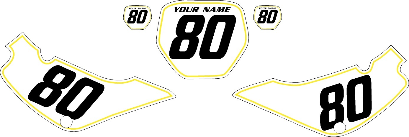 Suzuki JR 80 Custom Pre-Printed White Backgrounds with Yellow Pinstripe ...