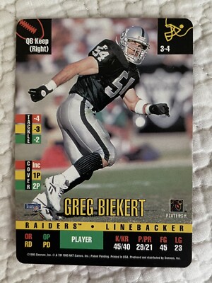 1995 Donruss Red Zone GREG BIEKERT RAIDERS | eBay