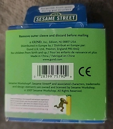 NIB 2007 Gund - Plush 4" GROVER - Sesame Street - Mailable Send A Smile ...