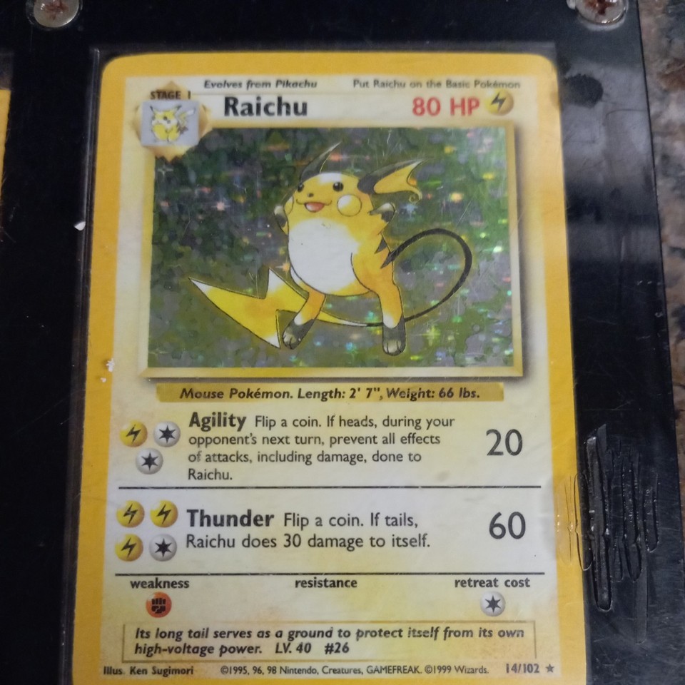 Pokémon Pikachu card 2nd edition barely rare card 1995 MINT RAICHU HOLO ...