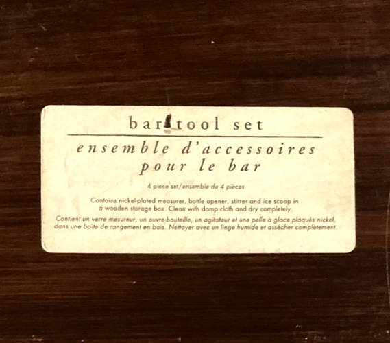 Vintage Nickel Plated Wood Handle Bar Tool Complete Set in Wooden Case ...
